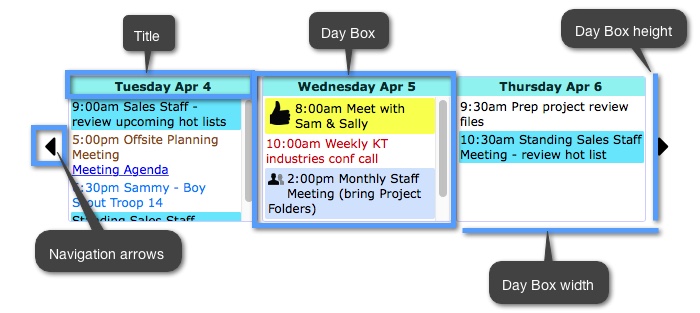 Day Scroll Calendar Custom Settings | Keep&Share Developer